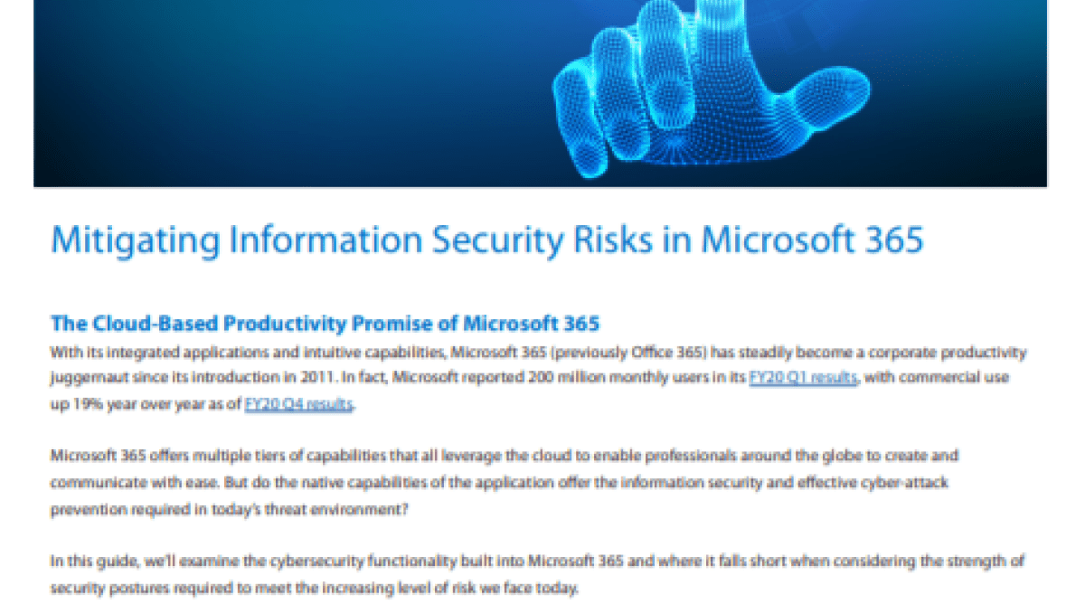Mitigating Information Security Risks in Microsoft 365 | Guide